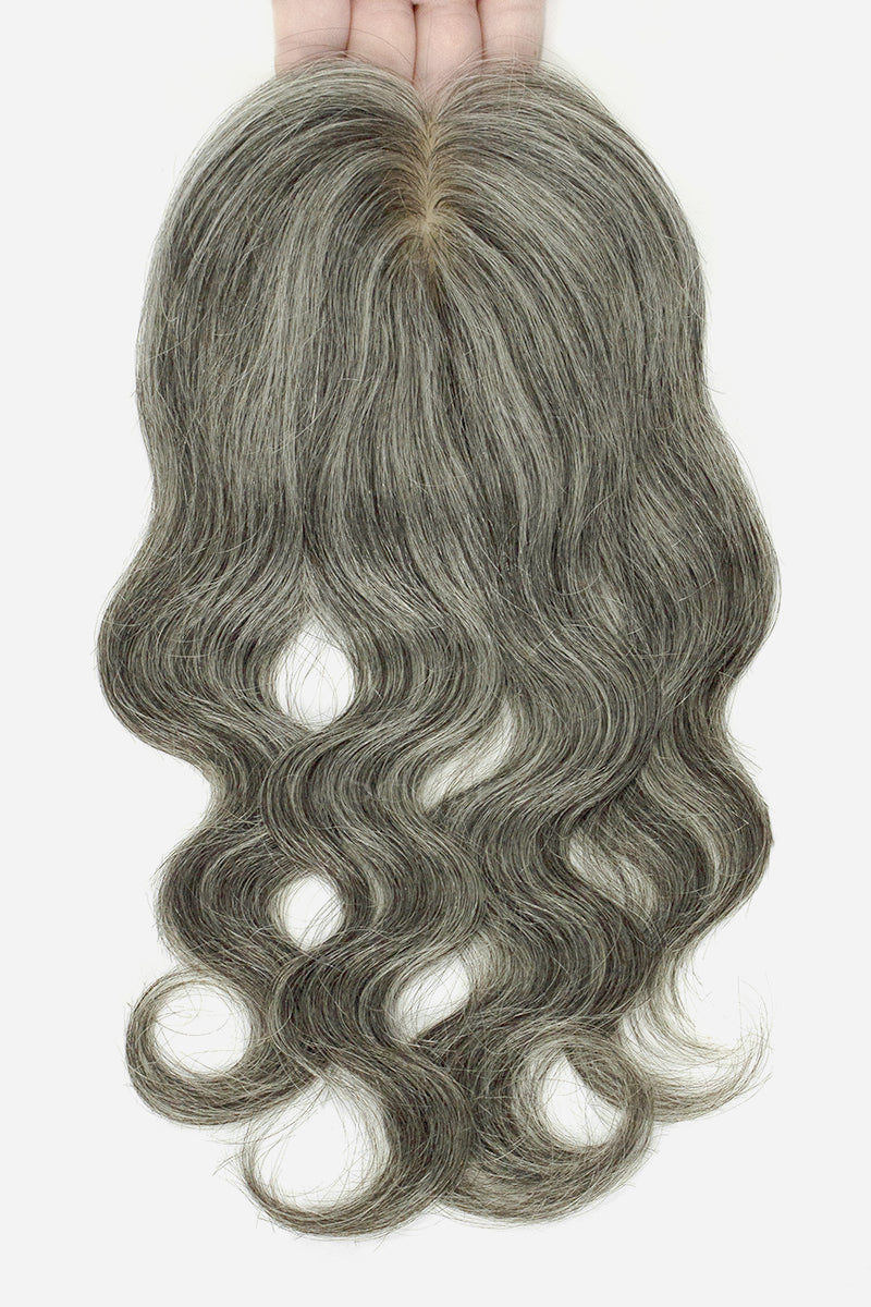 Flavia-C02 Wave Curly Human Hair Toppers #Dark Grey – SEULLY