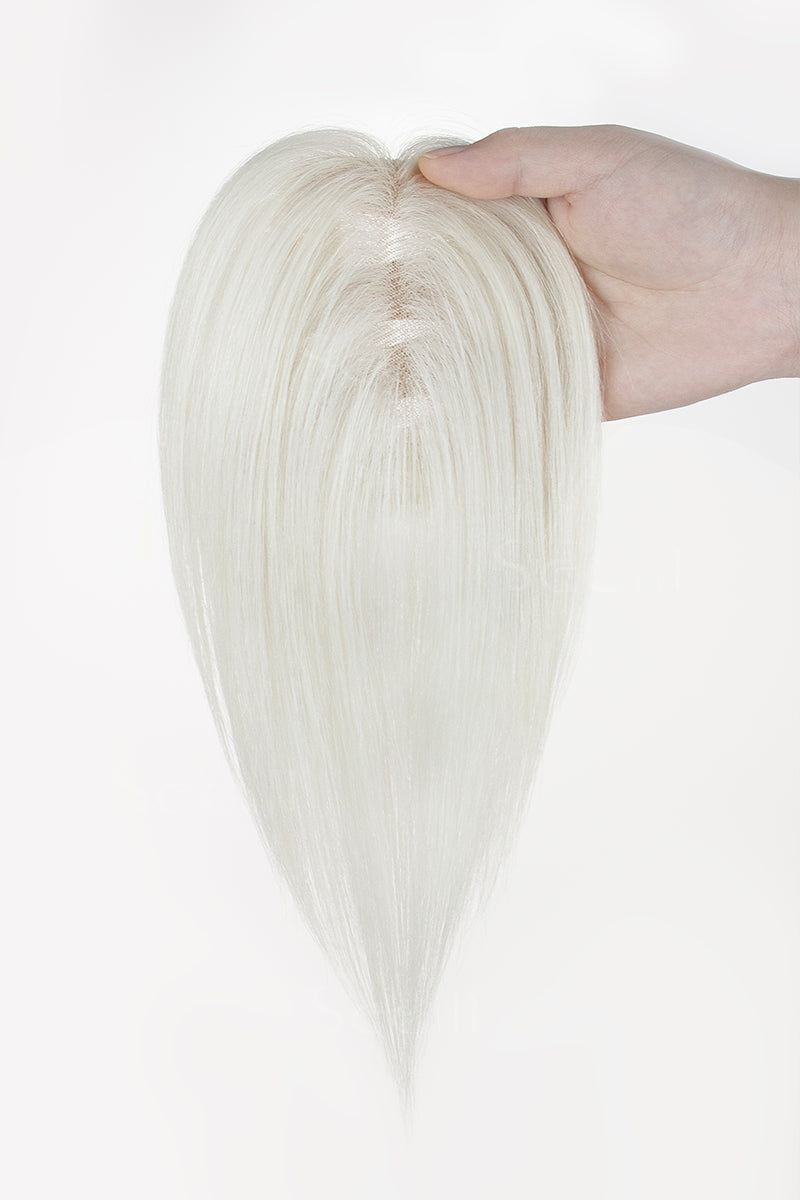Mona Human Hair Topper Silver Grey White #SGW – SEULLY
