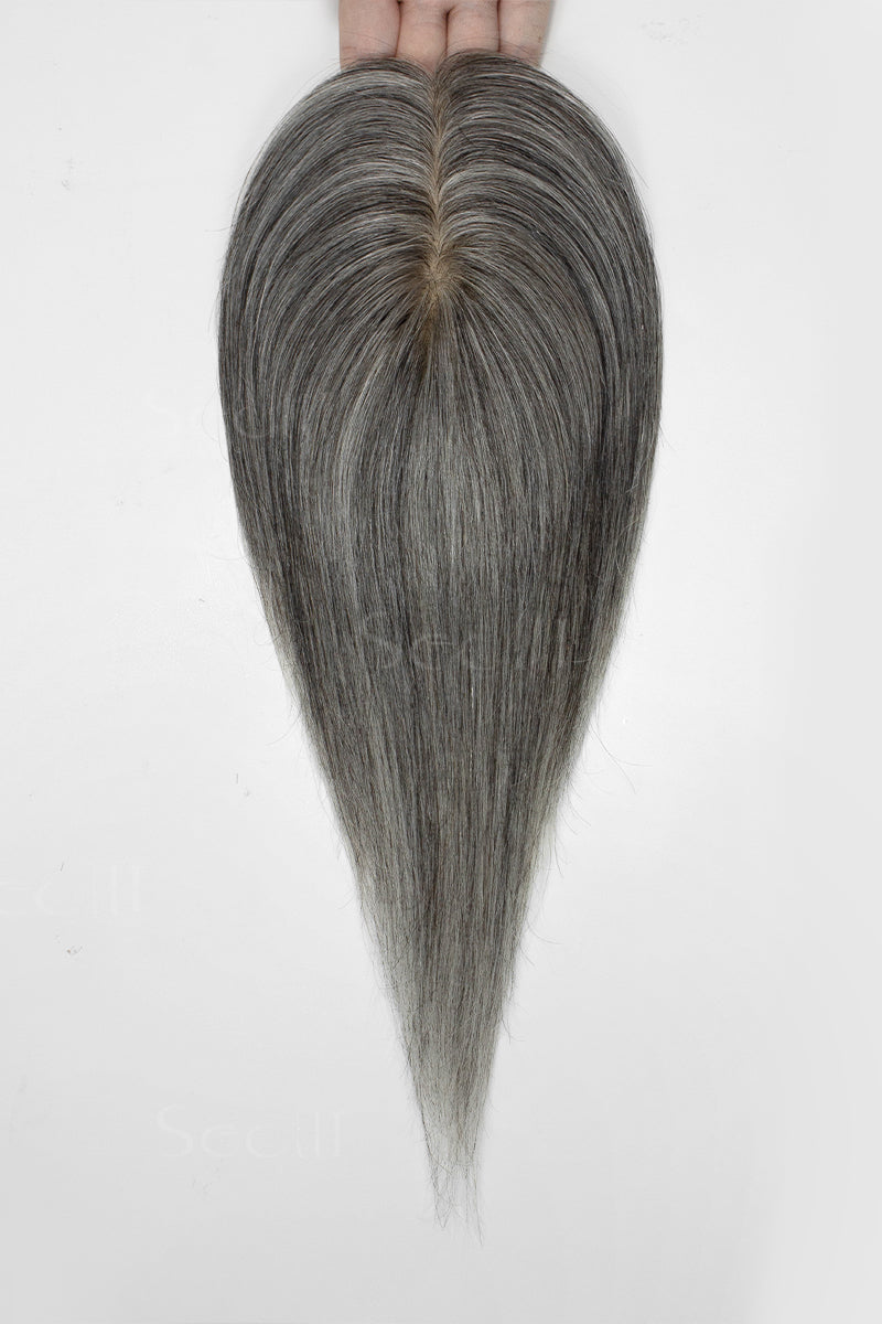 Hera Human Hair Topper #Medium Grey – SEULLY