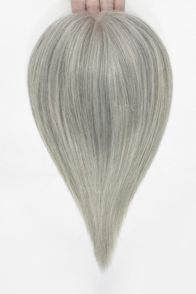 Metis Human Hair Toppers Crown Topper Hair Extensions #Light Grey19 ...