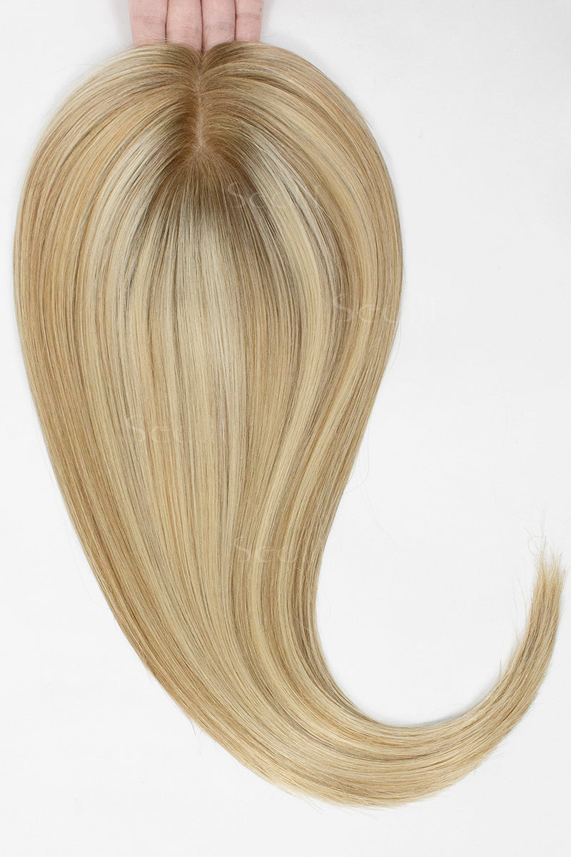 Metis Human Hair Toppers Crown Topper Hair Extensions #Rooted Champagn ...